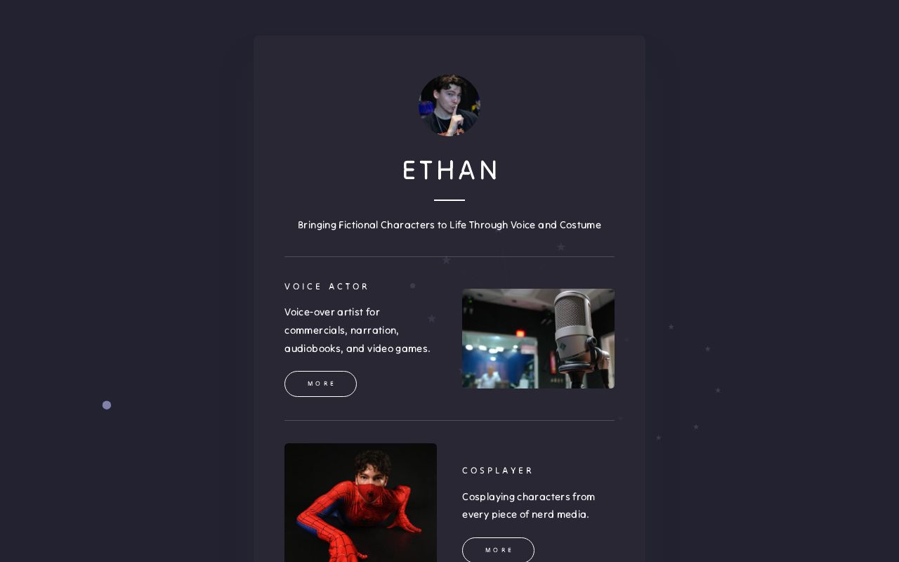 Ethan Voice-Acting Cosplayer Carrd